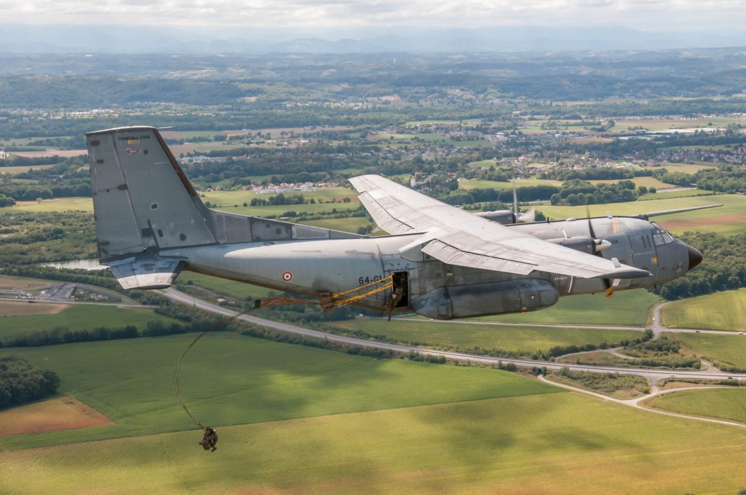 French Paras Conduct Final Jumps From C-160 Transall Aircraft ...